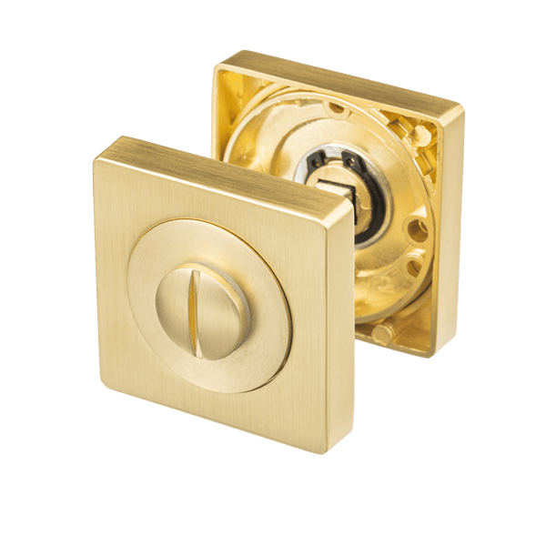 Gouden WC-slot - Vierkant Rozet - 5x5 cm